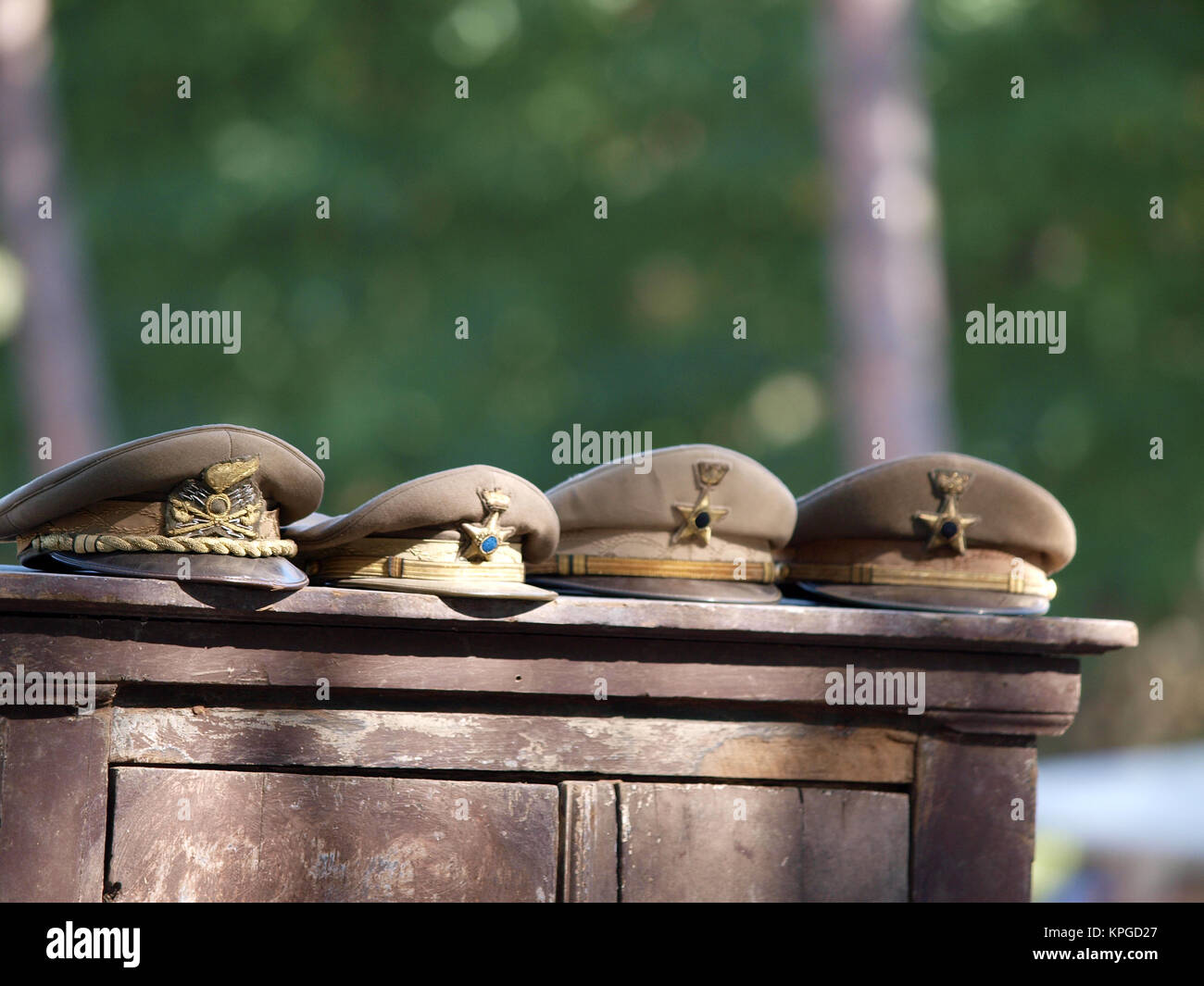 old military hats Stock Photo - Alamy