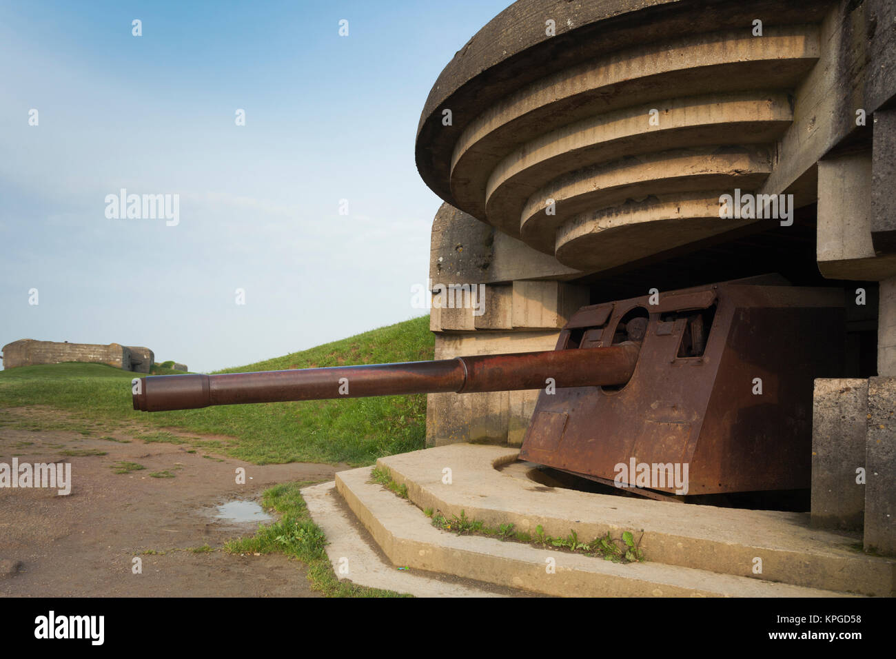 France, Normandy, D-Day Beaches Area, Longues Sur Mer, WWII German ...