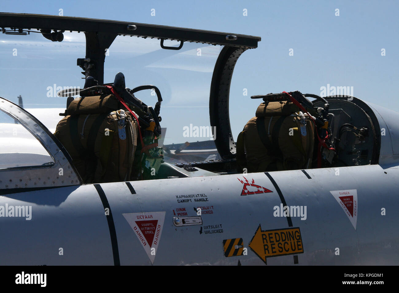Atlas MB-326M Impala aircraft cockpit at Africa 2012 Aerospace and ...