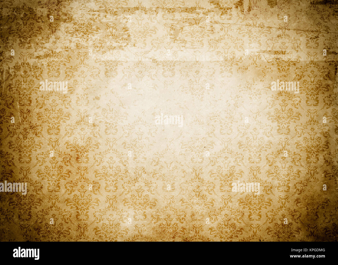 Aging paper background with old-fashioned floral for the design Stock ...