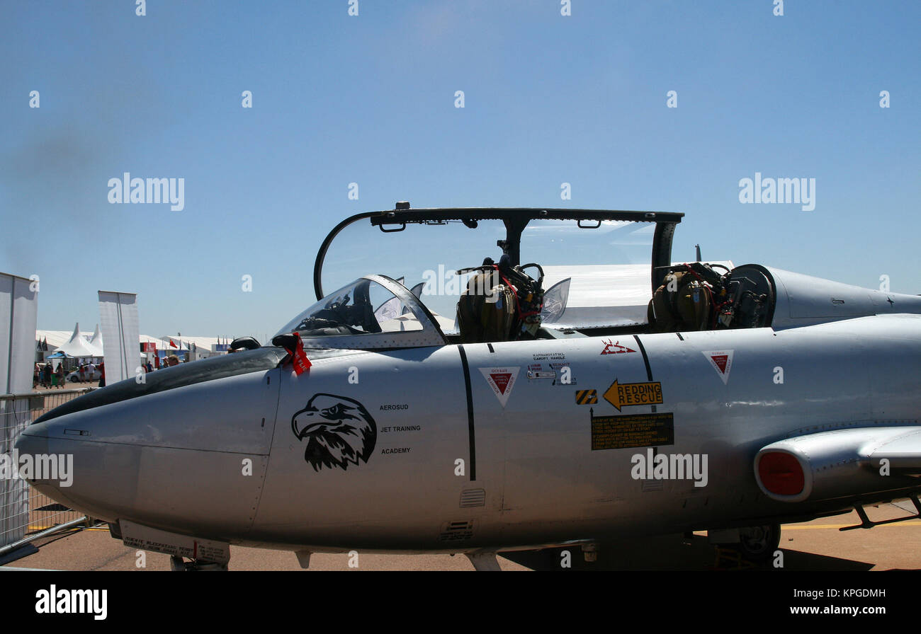 Atlas MB-326M Impala aircraft cockpit at Africa 2012 Aerospace and ...