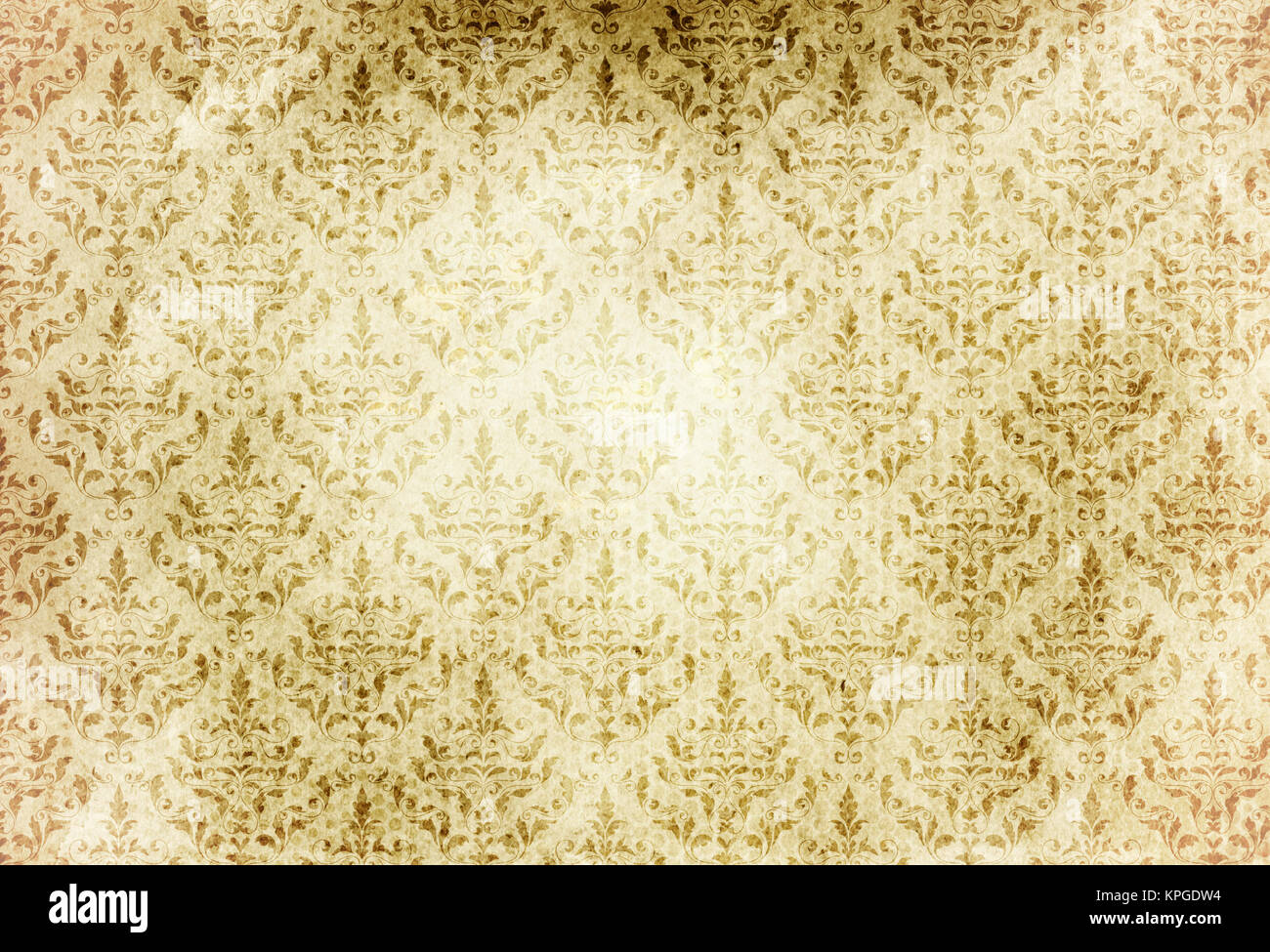 Aged paper background with old-fashioned floral patterns. Natural old ...