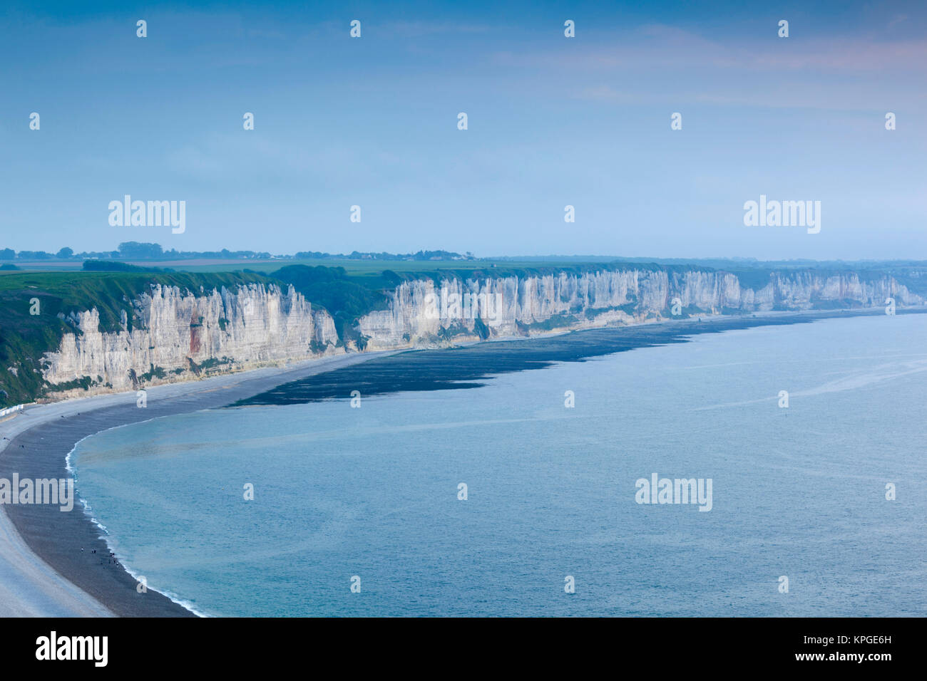 France, Normandy, Fecamp, elevated city view, dusk Stock Photo - Alamy