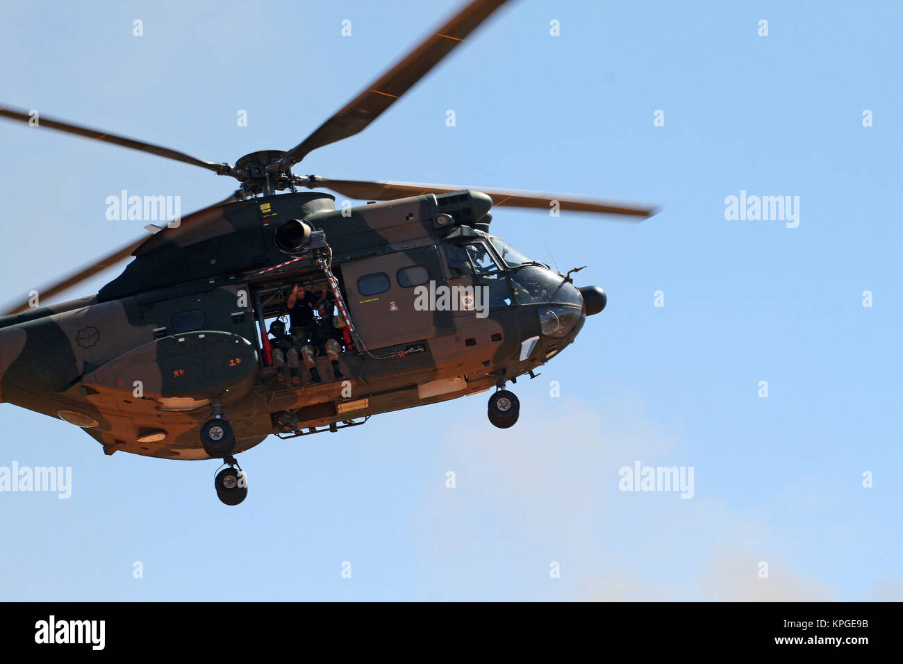 SAAF, Atlas Oryx military Helicopter in flight at Africa 2012 Aerospace ...