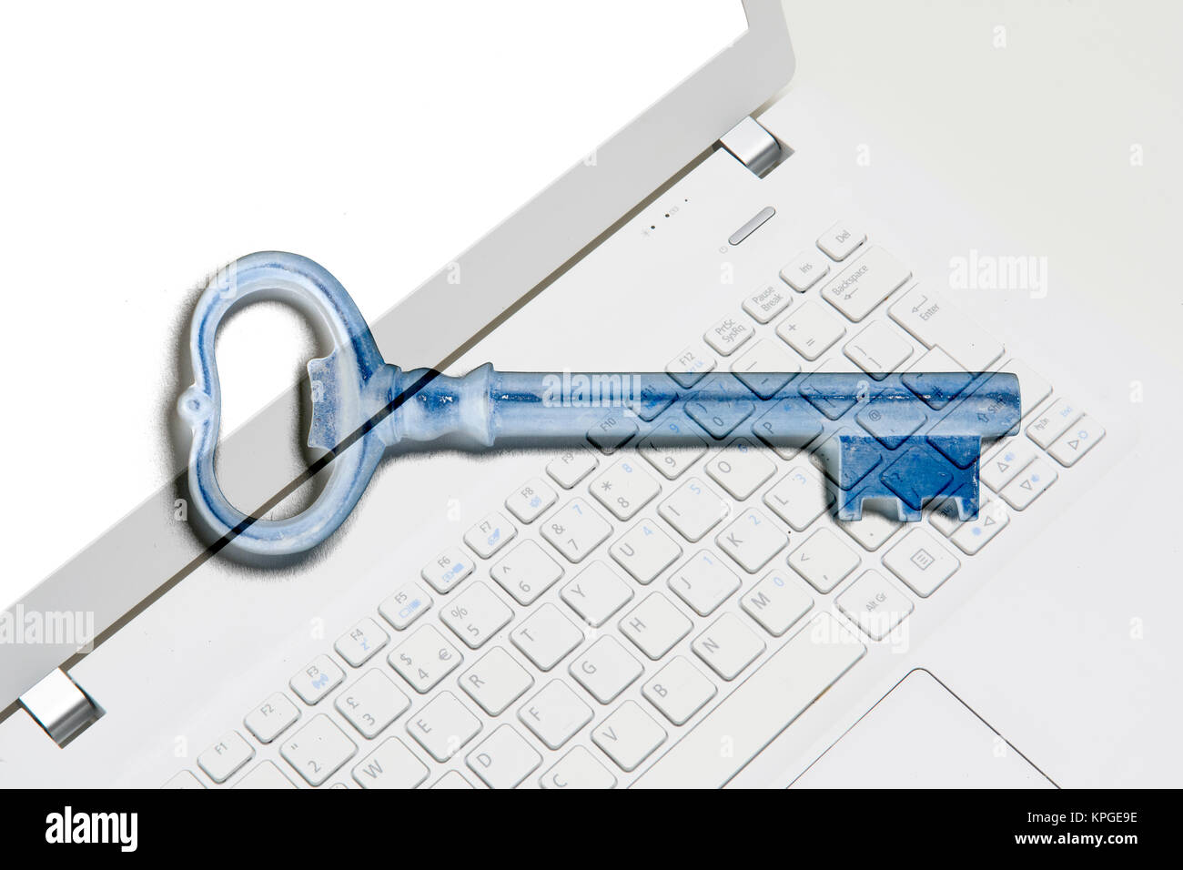 Protected computer keeping personal data safe online with secure files ...