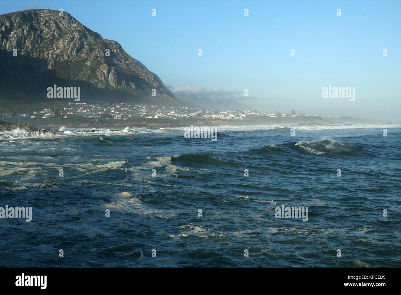 Choppy seascape at Hermanus, South Africa Stock Photo - Alamy