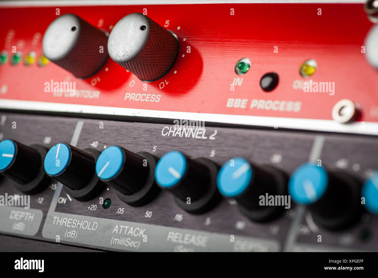 Buttons in sound studio Stock Photo - Alamy