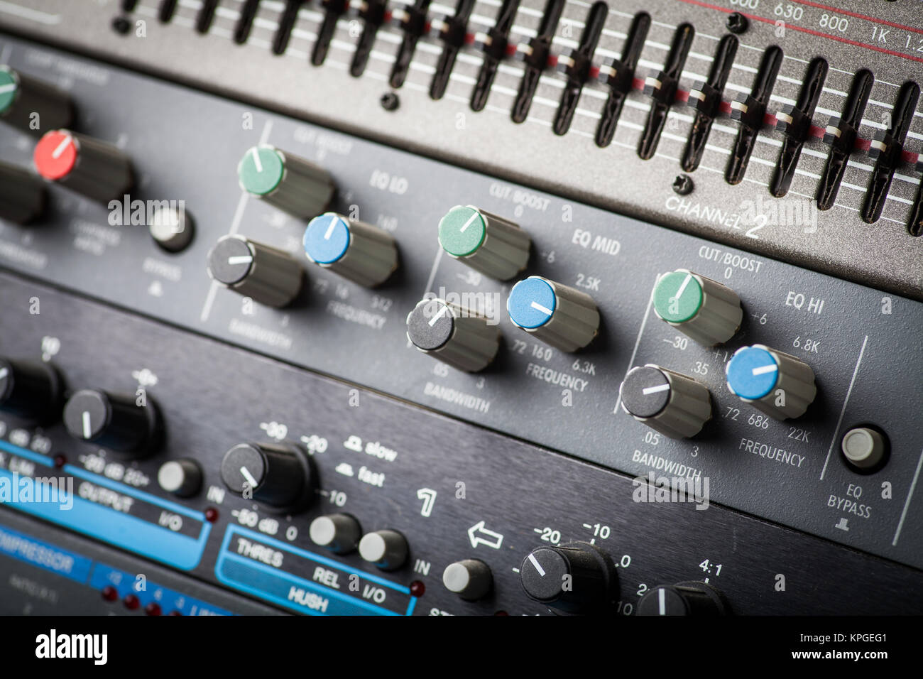 Buttons in sound studio Stock Photo - Alamy