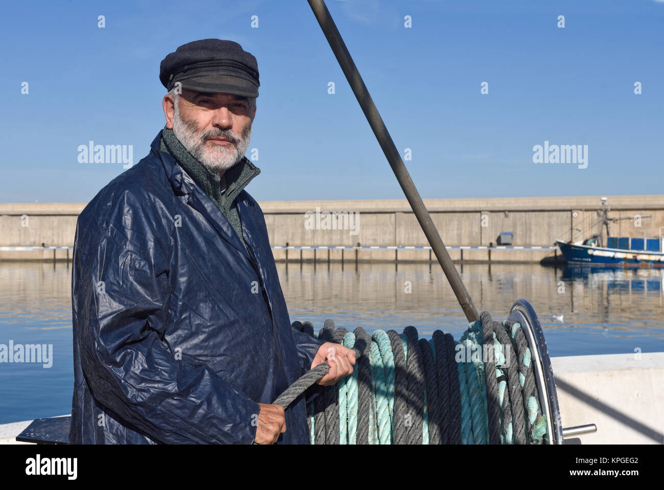 fisherman working in the sea Stock Photo - Alamy