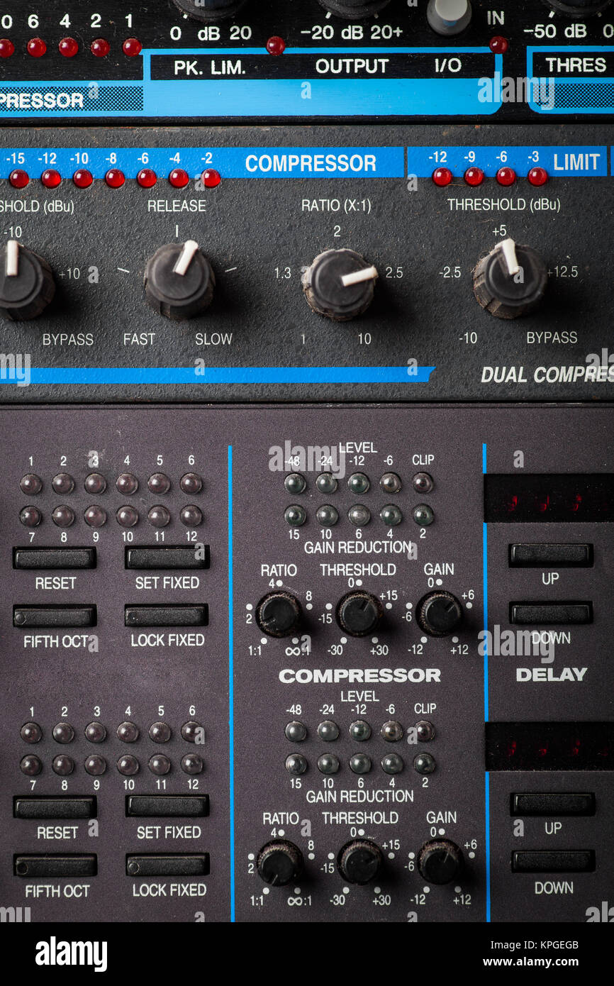 Buttons in sound studio Stock Photo - Alamy