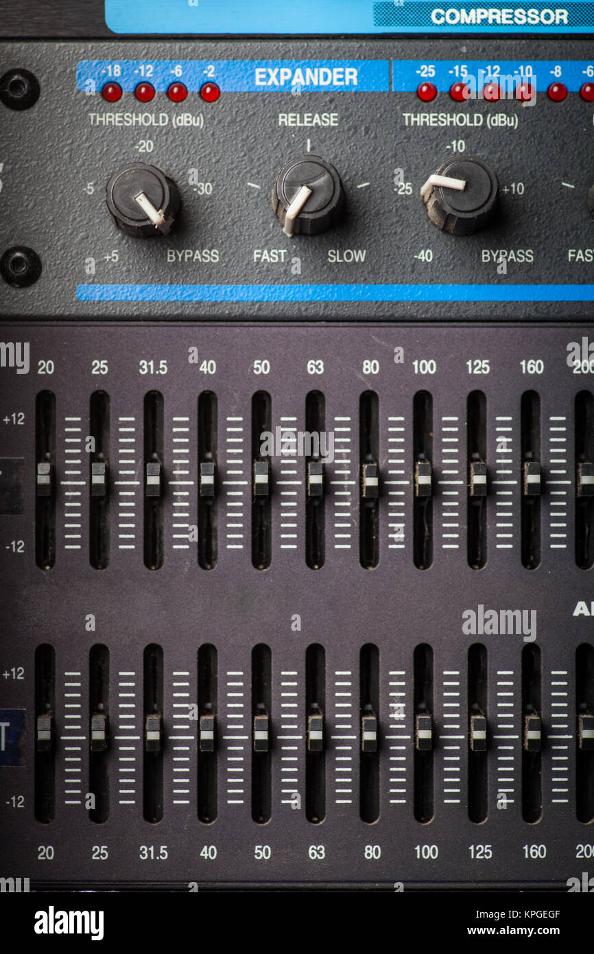 Buttons in sound studio Stock Photo - Alamy
