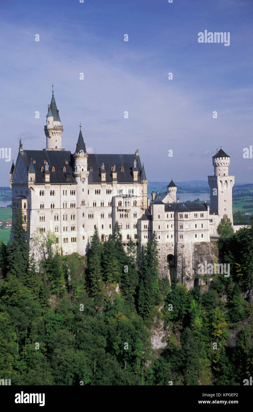 Germany, Fussen. Neuschwanstein Castle, built by King Ludwig Stock ...