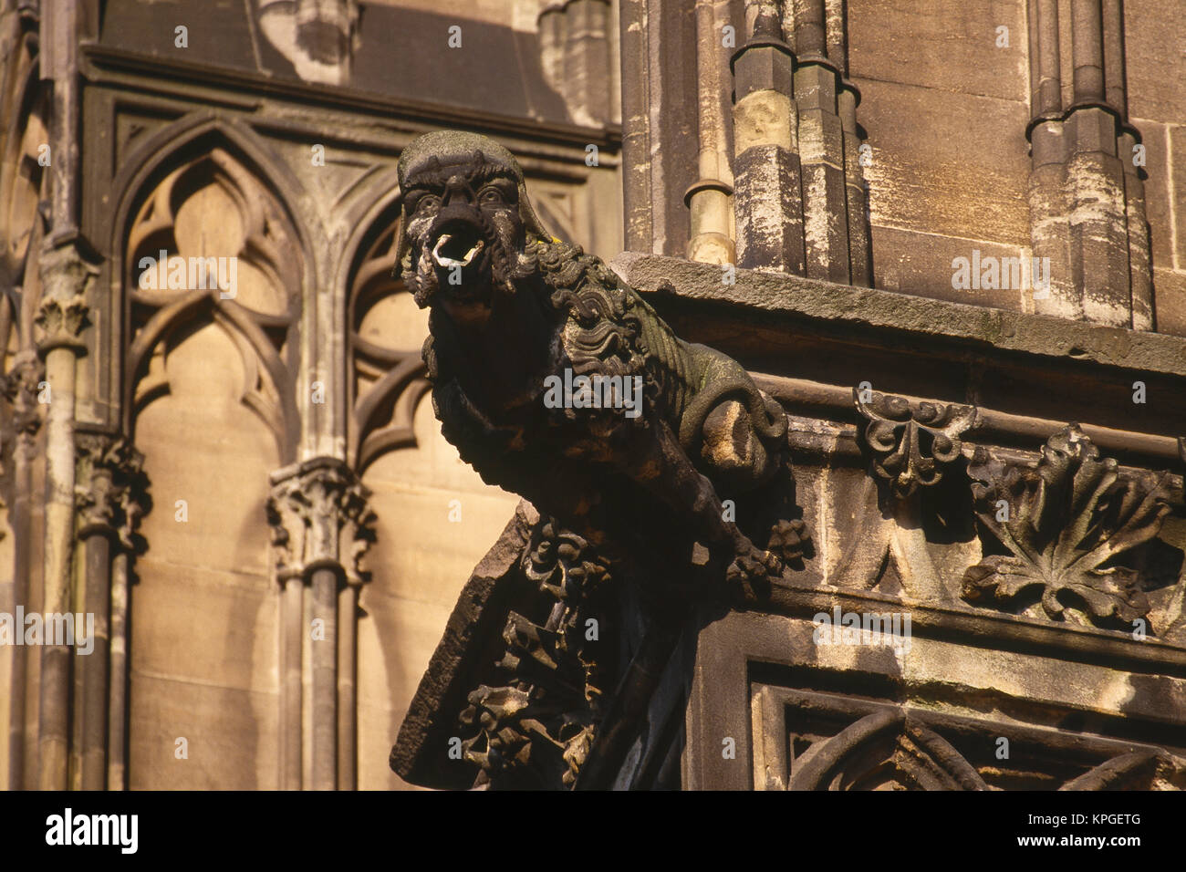 Germany, Cologne (Koln), gargoyles on the exterior of the Cologne ...