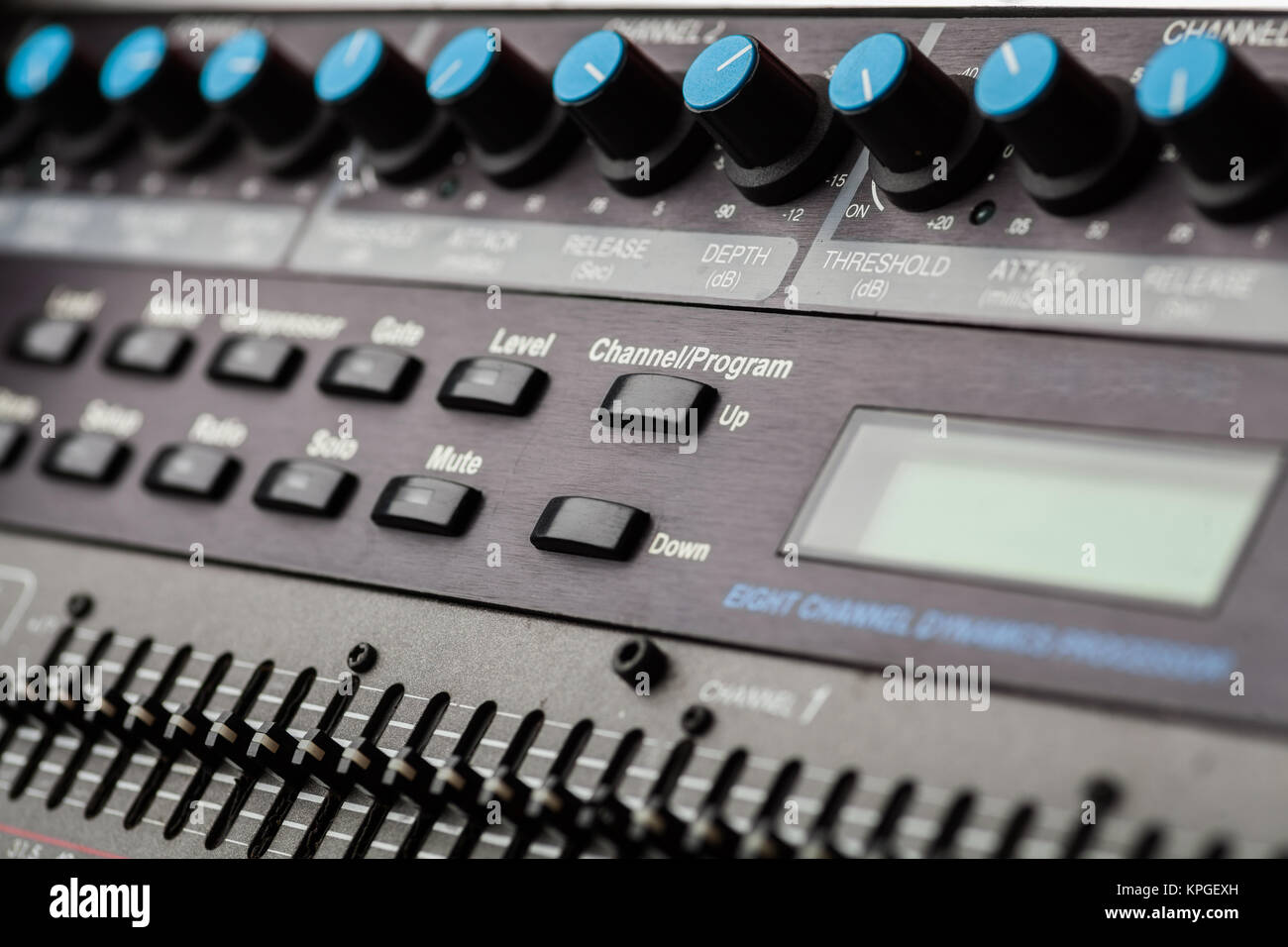 Buttons in sound studio Stock Photo - Alamy