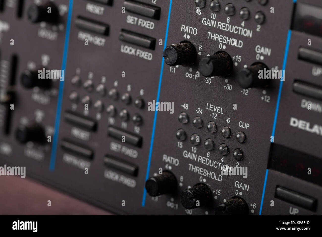 Buttons in sound studio Stock Photo - Alamy