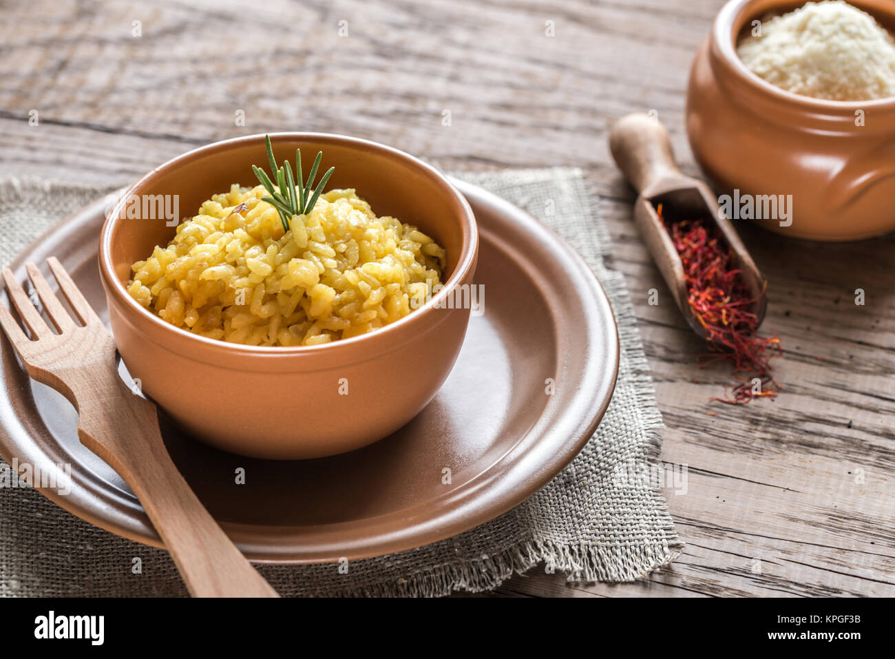 Risotto with saffron Stock Photo - Alamy