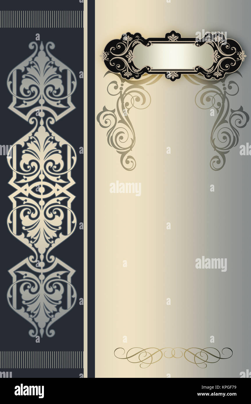 Decorative vintage background with elegant ornamental border and old ...