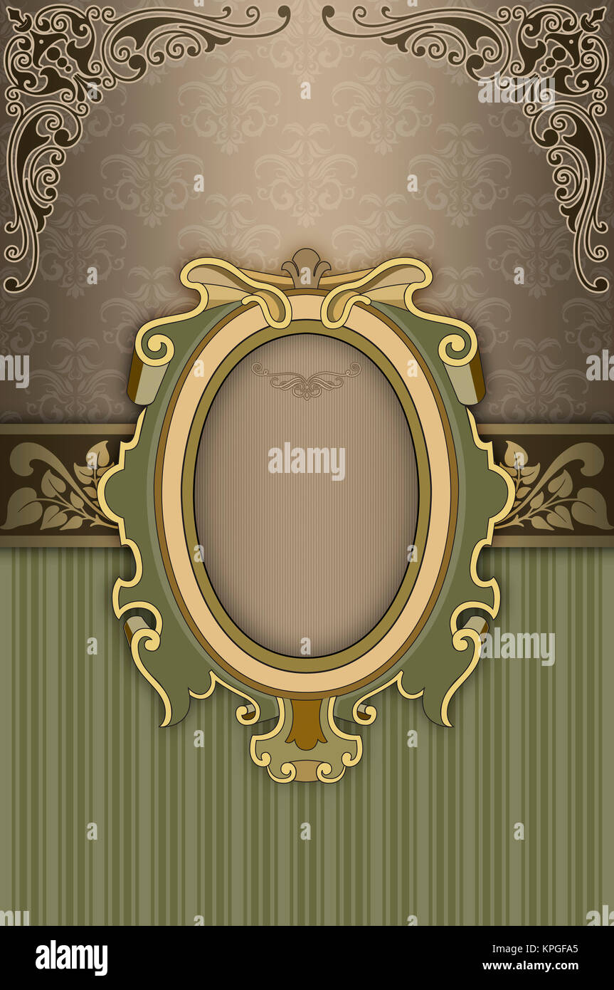 Vintage background with gold decorative pattern and ornamental border ...