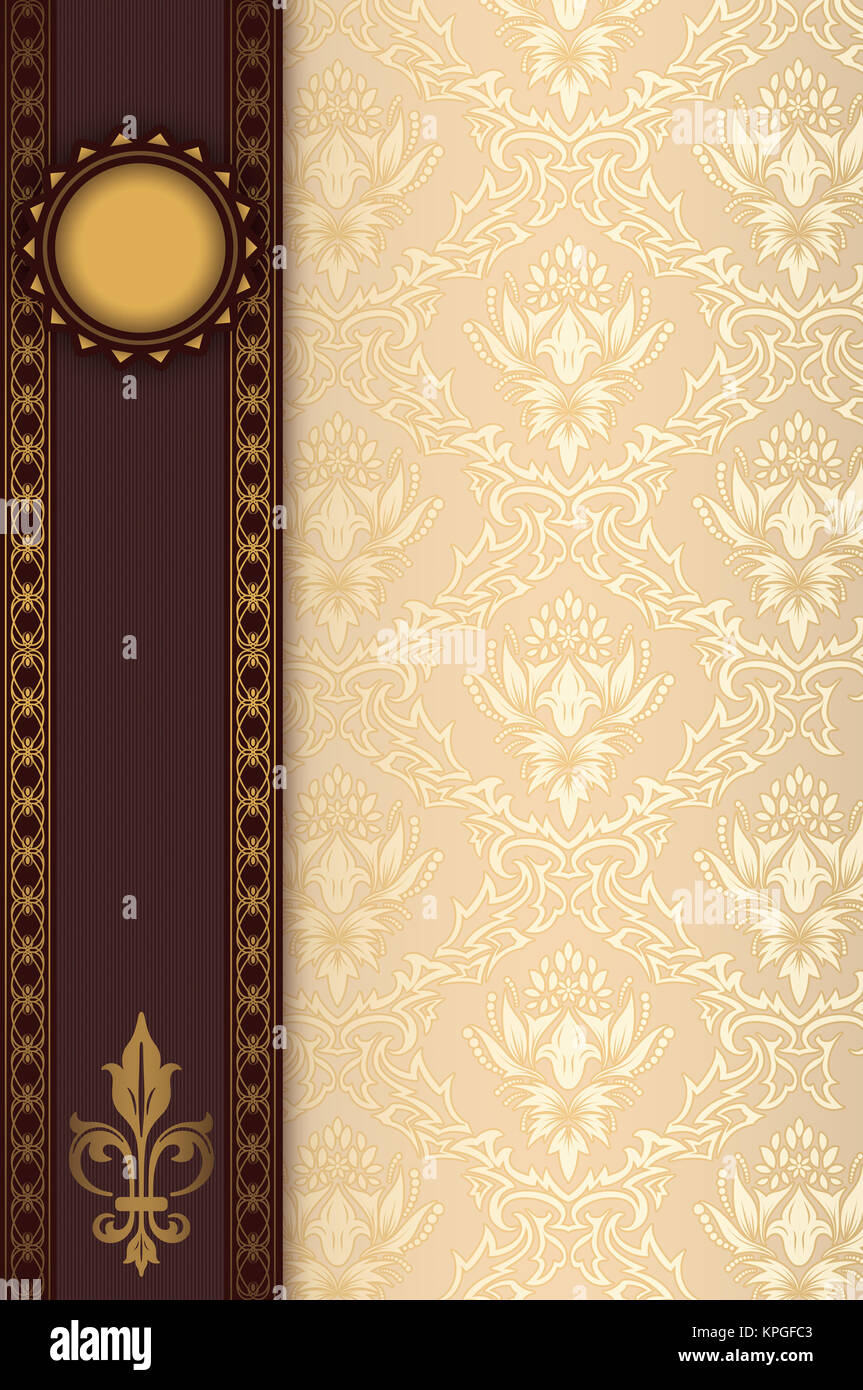 Decorative vintage background with old-fashioned floral patterns and ...