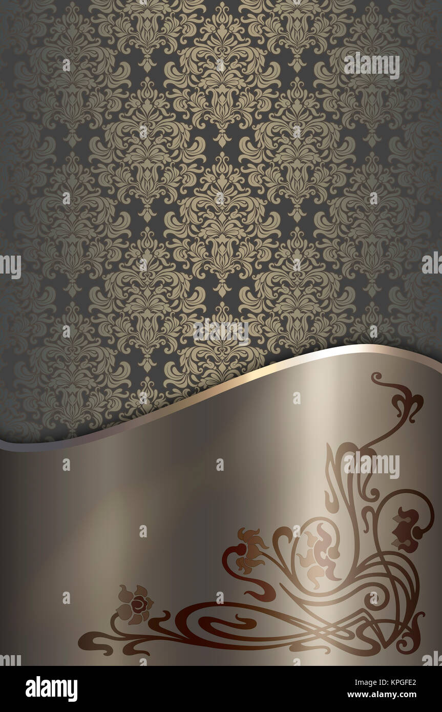 Vintage background with decorative old-fashioned floral ornament and ...