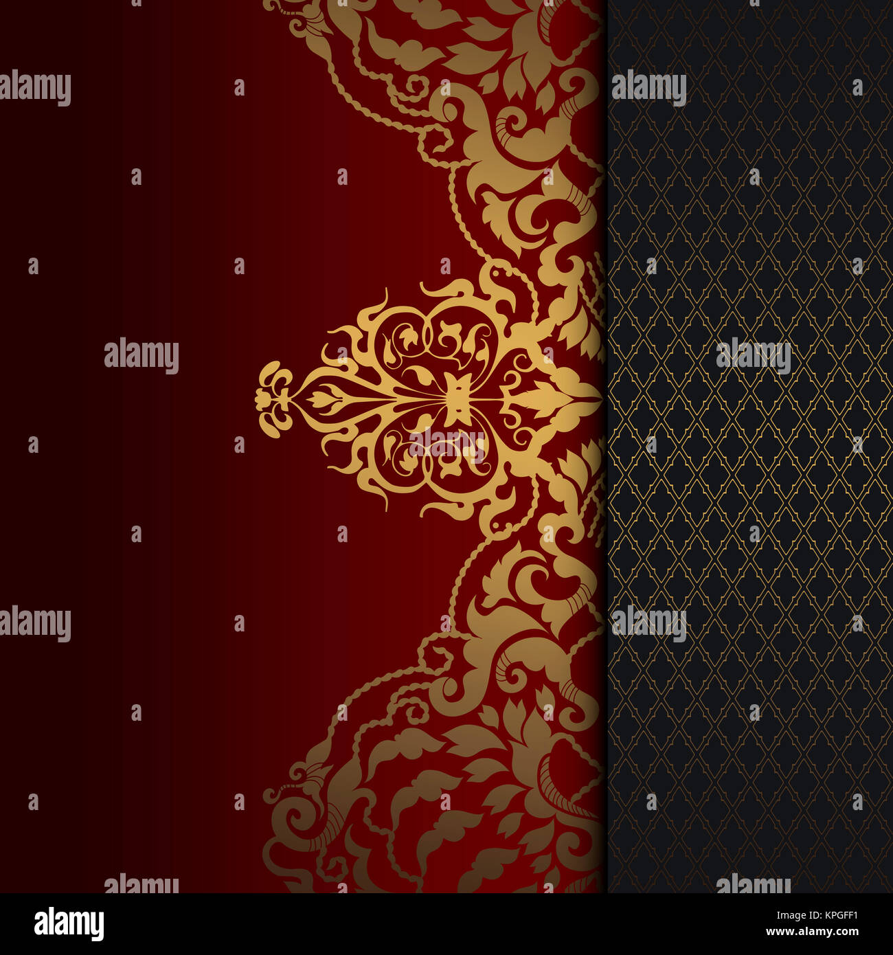 Ornate background with decorative gold pattern and border Stock Photo ...