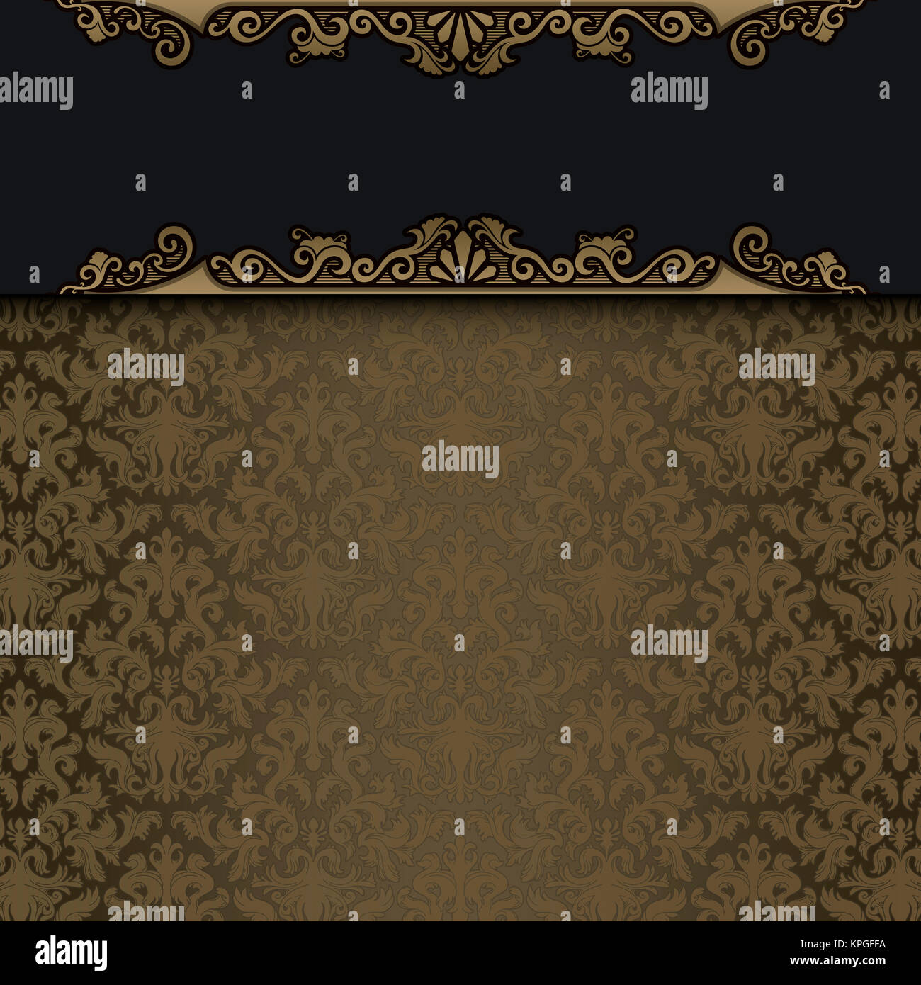 Ornate background with decorative gold pattern and border Stock Photo ...