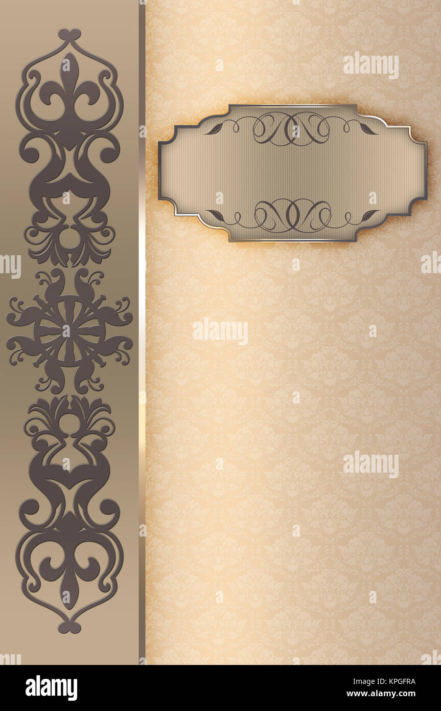 Vintage background with decorative border,old-fashioned patterns and ...