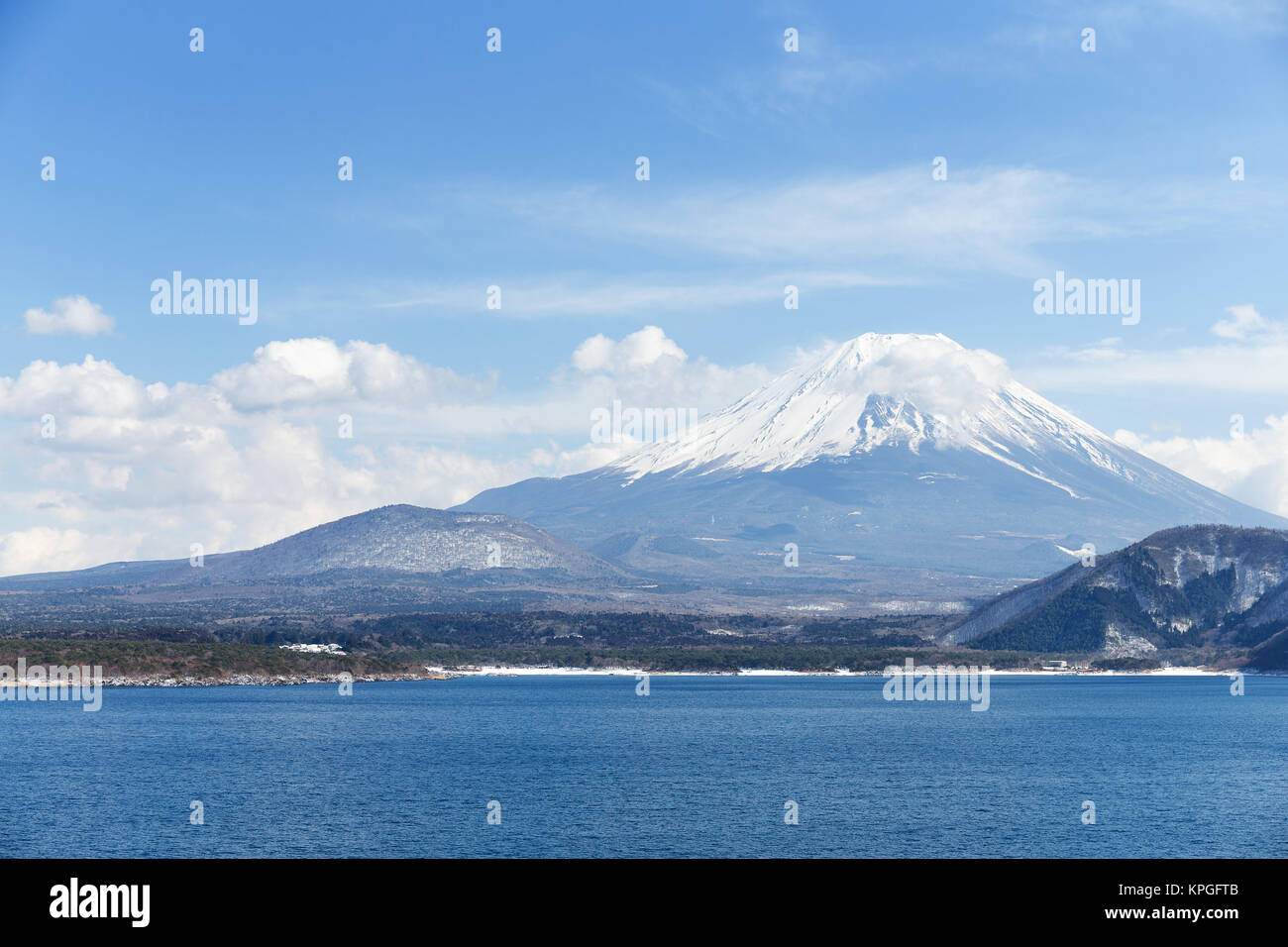 Mt. Fuji with Lake Motosu in Japan Stock Photo - Alamy