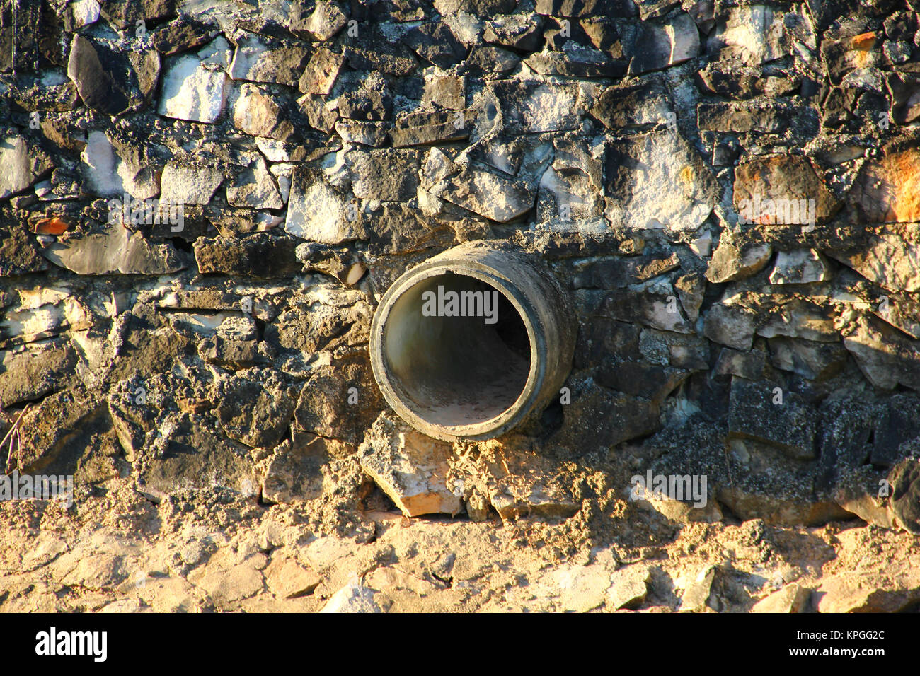 Concrete pipe for waste drainage Stock Photo - Alamy