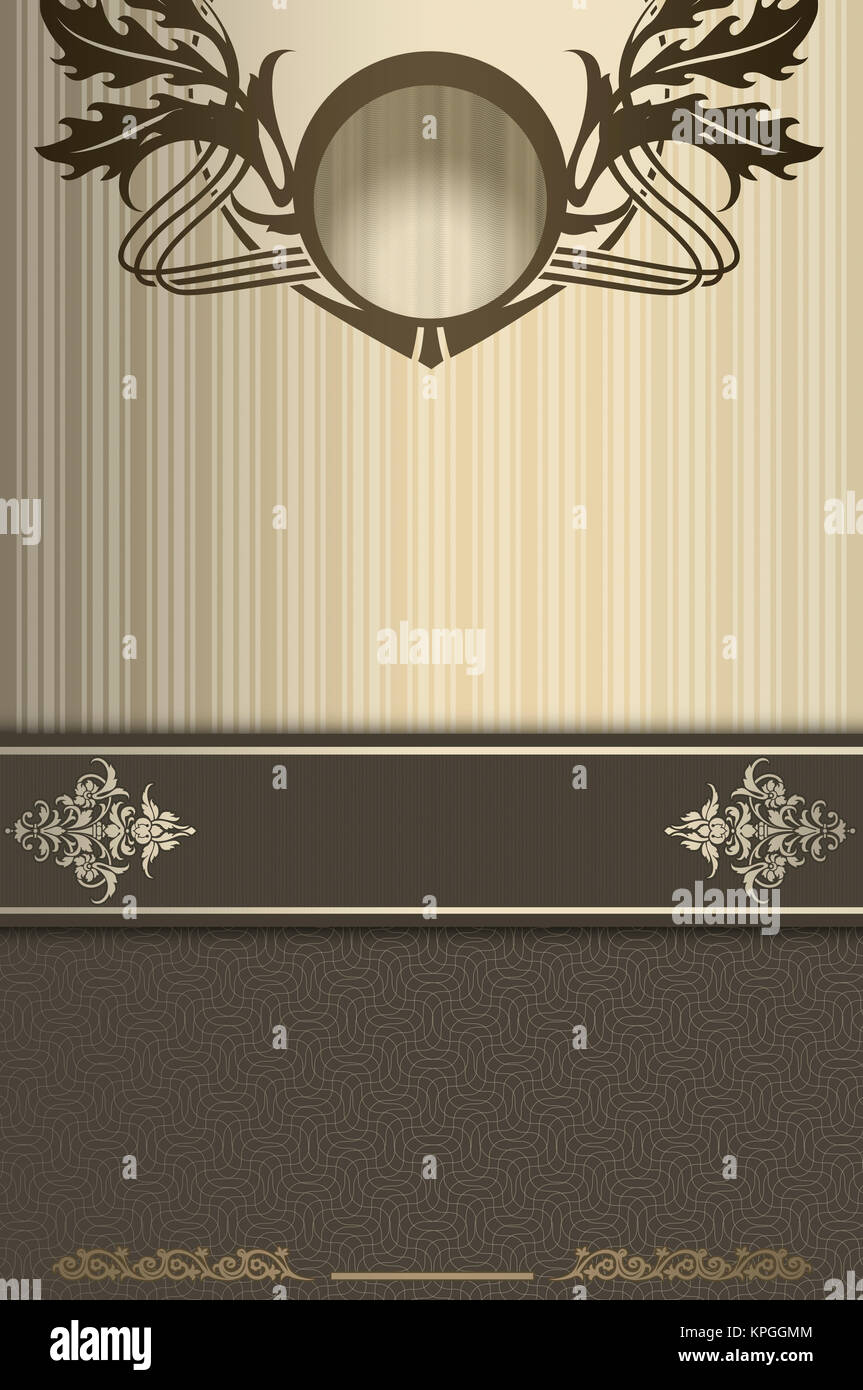 Vintage background with decorative border and old-fashioned patterns ...