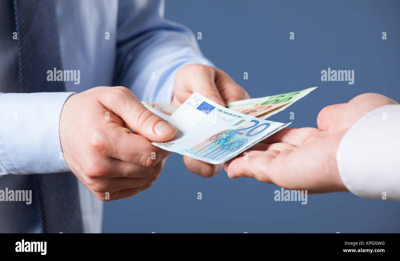 Businessman counting euro banknotes Stock Photo - Alamy
