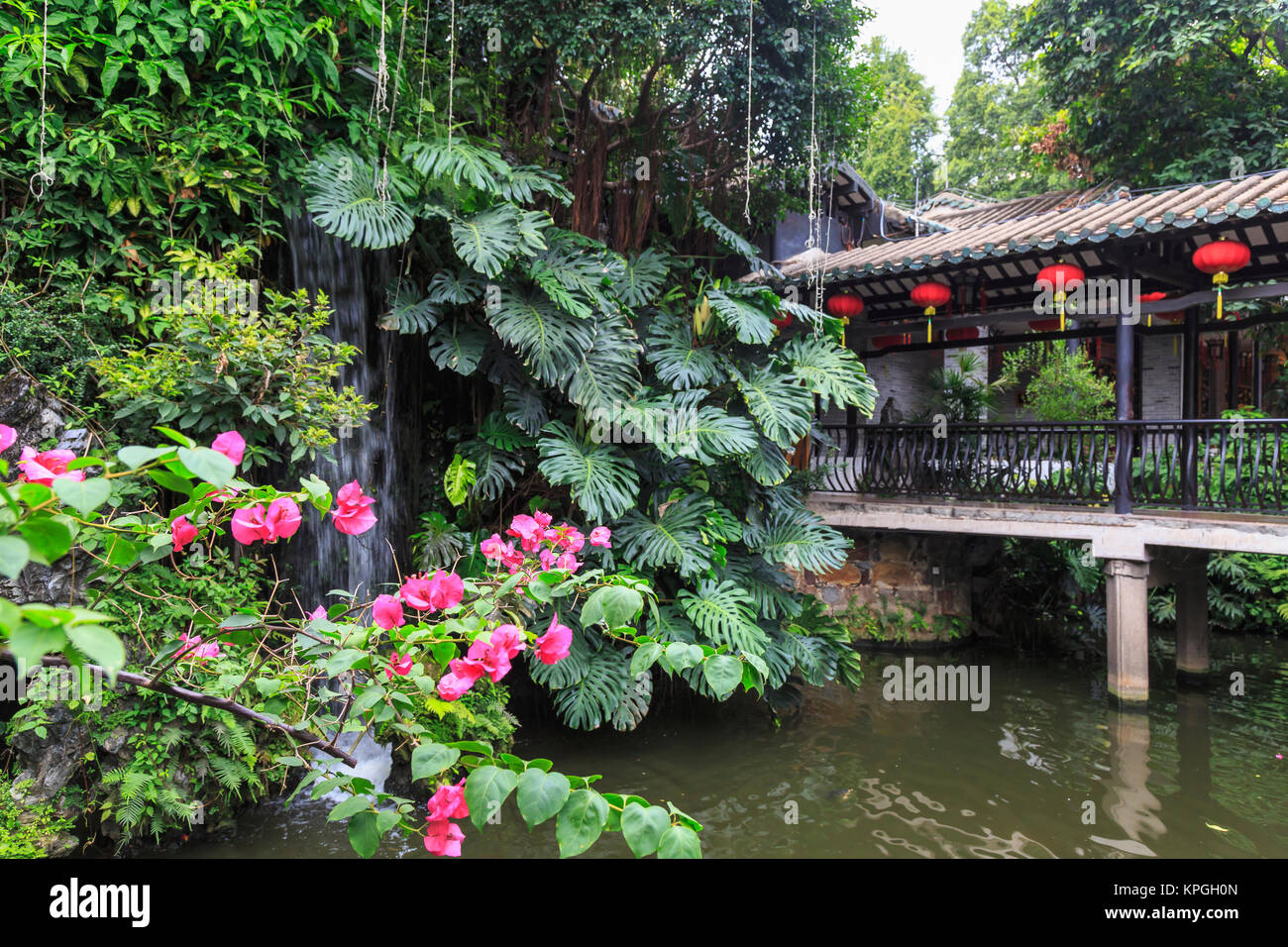 Garden Waterfall, Panxi Restaurant, Lichi Bay, Guangzhou, China Stock ...