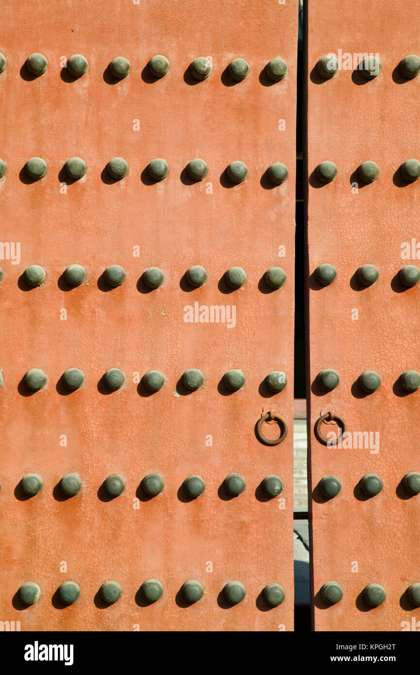 China, Beijing, The Forbidden City. Inner Courtyard doors Stock Photo ...