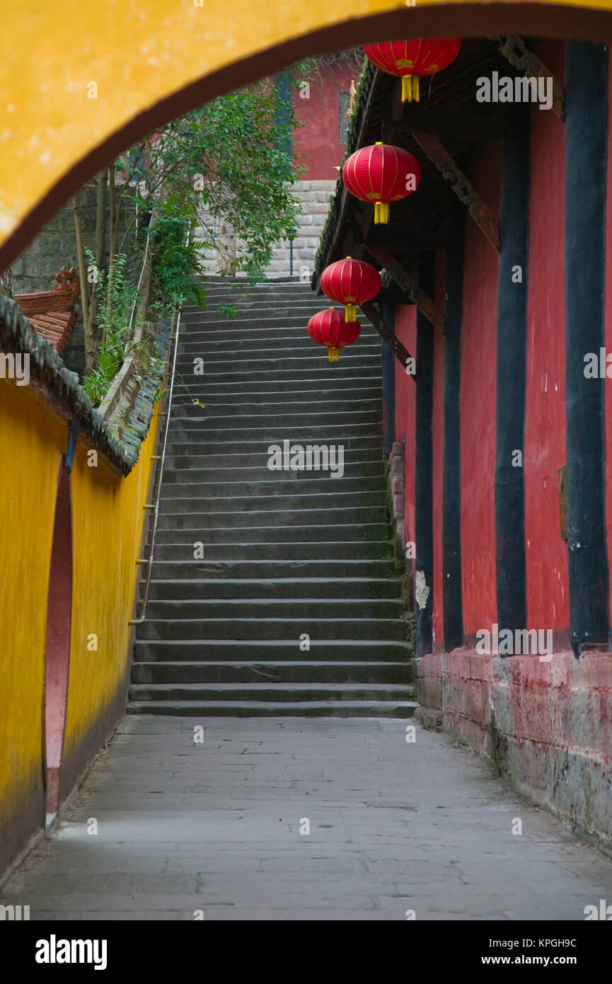 CHINA, Chongqing Province, Fengdu. Fengdu Ghost City / Mingshan- Temple ...