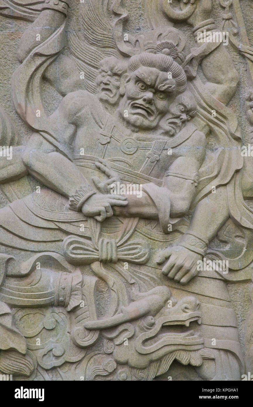 CHINA, Chongqing Province, Fengdu. Fengdu Ghost City / Mingshan- Blue ...