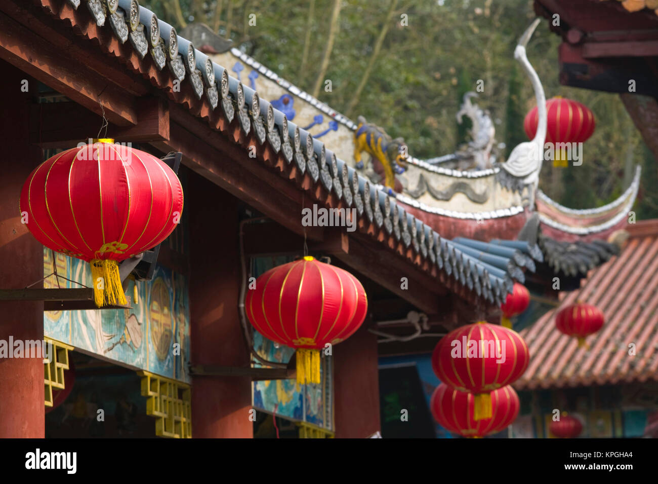 CHINA, Chongqing Province, Fengdu. Fengdu Ghost City / Mingshan- Temple ...