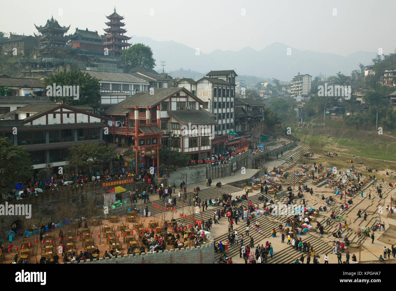 CHINA, Chongqing Province, Chongqing City. Ciqikou Ancient Town ...
