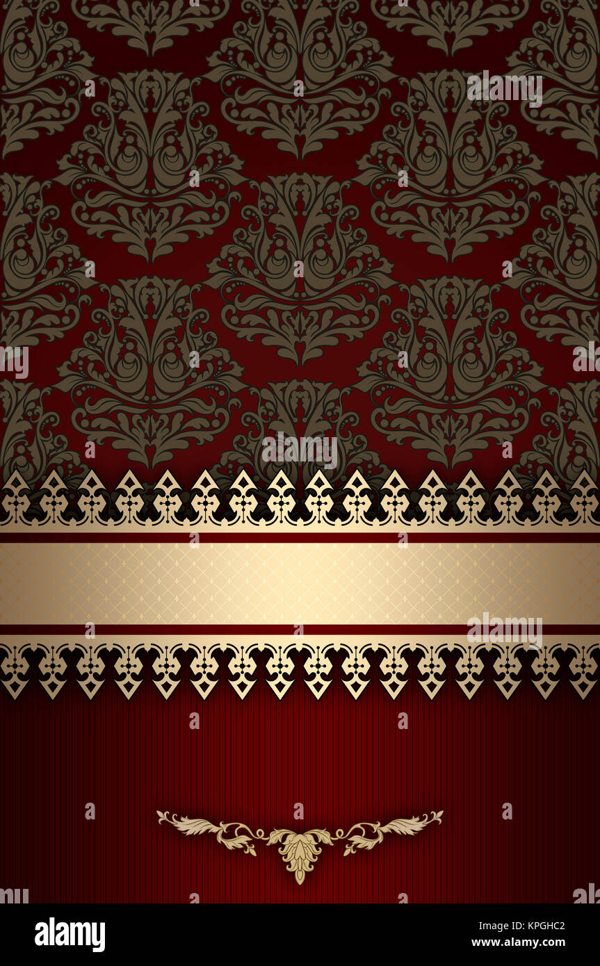 Vintage background with floral old-fashioned patterns and decorative ...