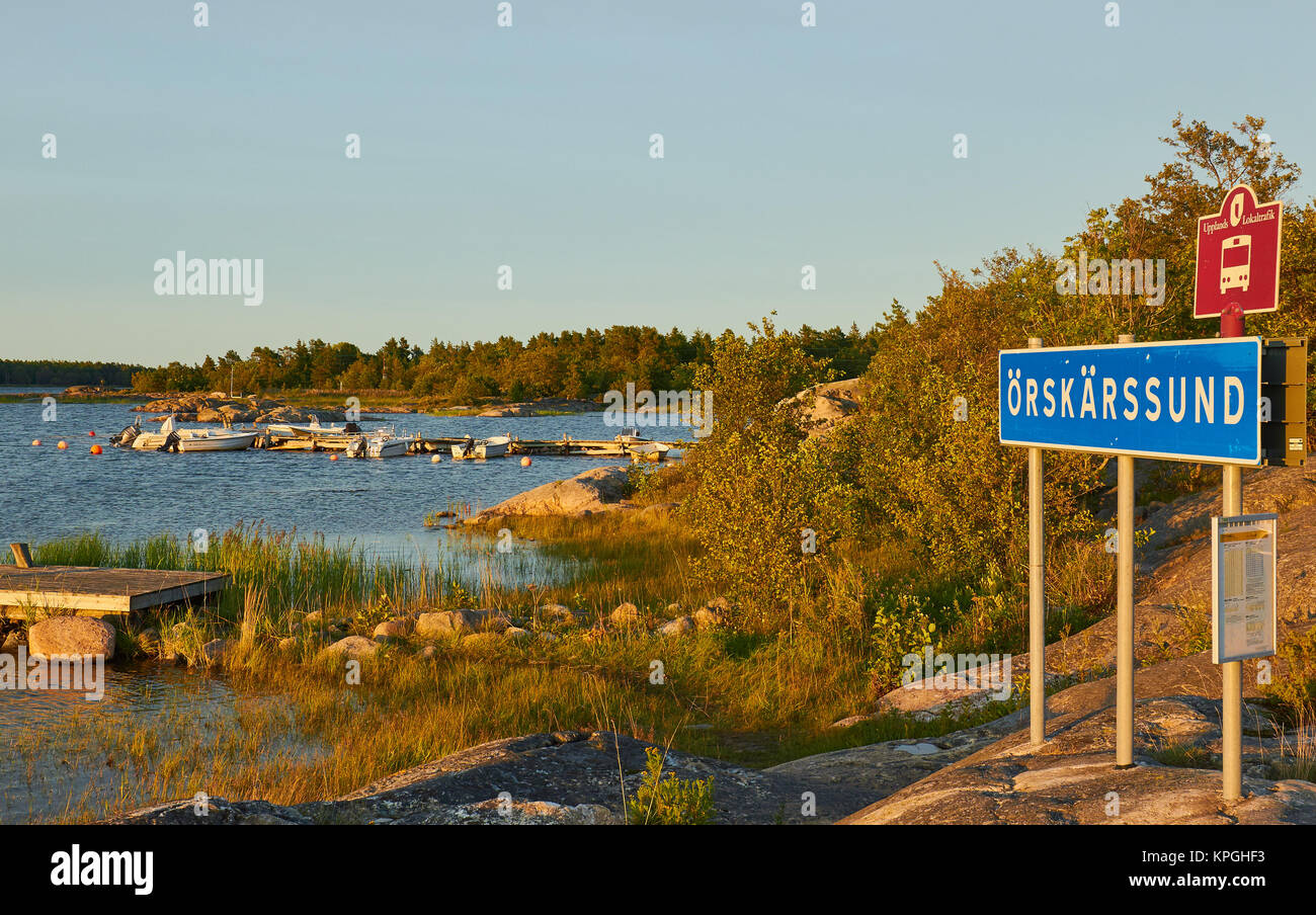 Orskarssund on the island of Graso in the Roslagen islands, Uppland ...