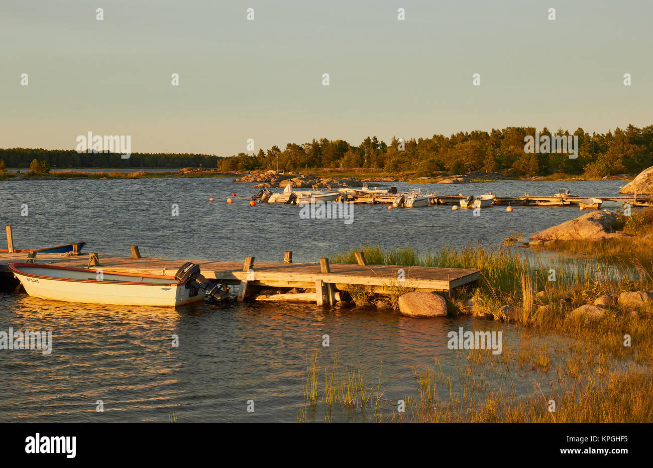 Orskarssund on the island of Graso in the Roslagen islands, Uppland ...
