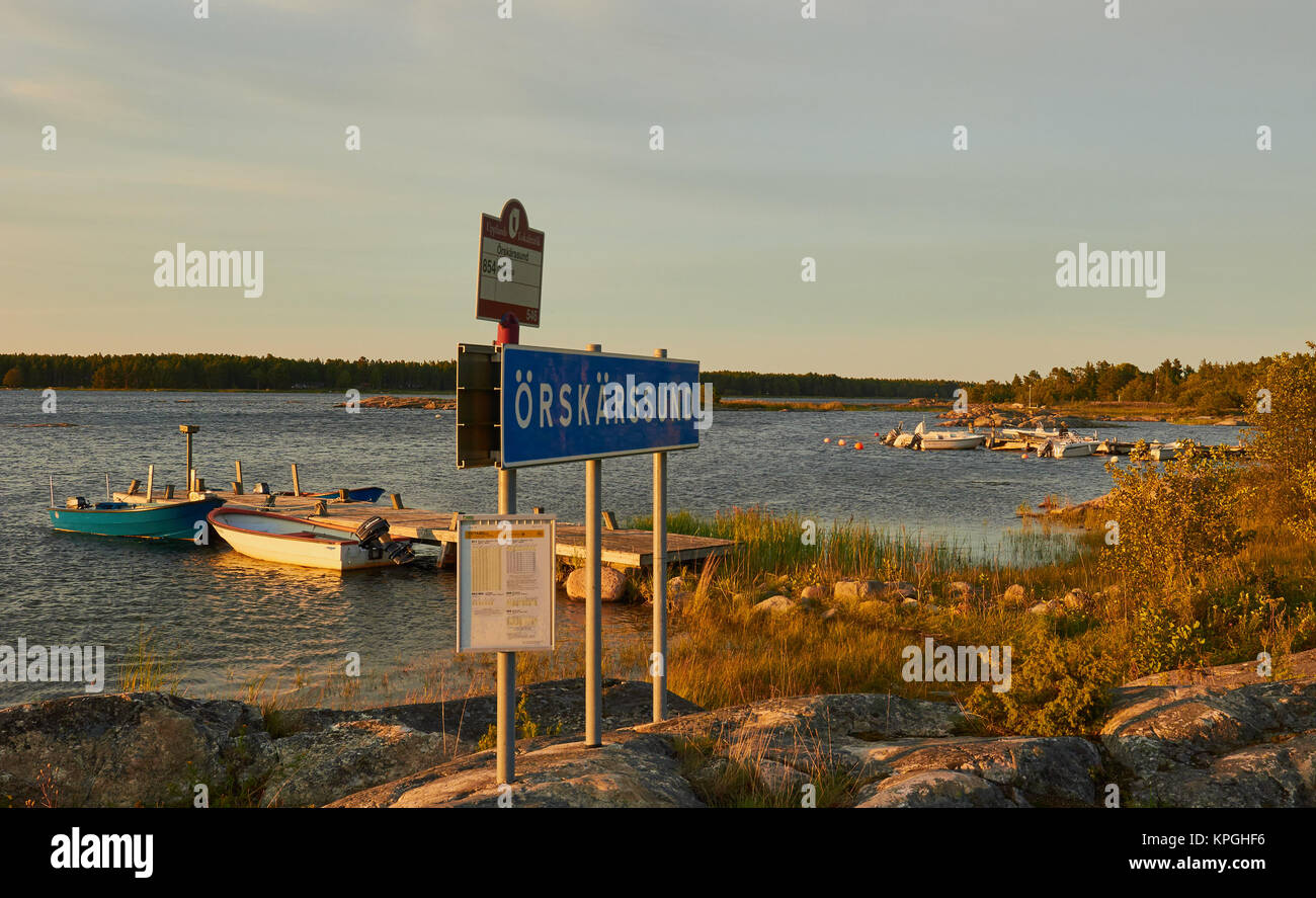 Orskarssund on the island of Graso in the Roslagen islands, Uppland ...
