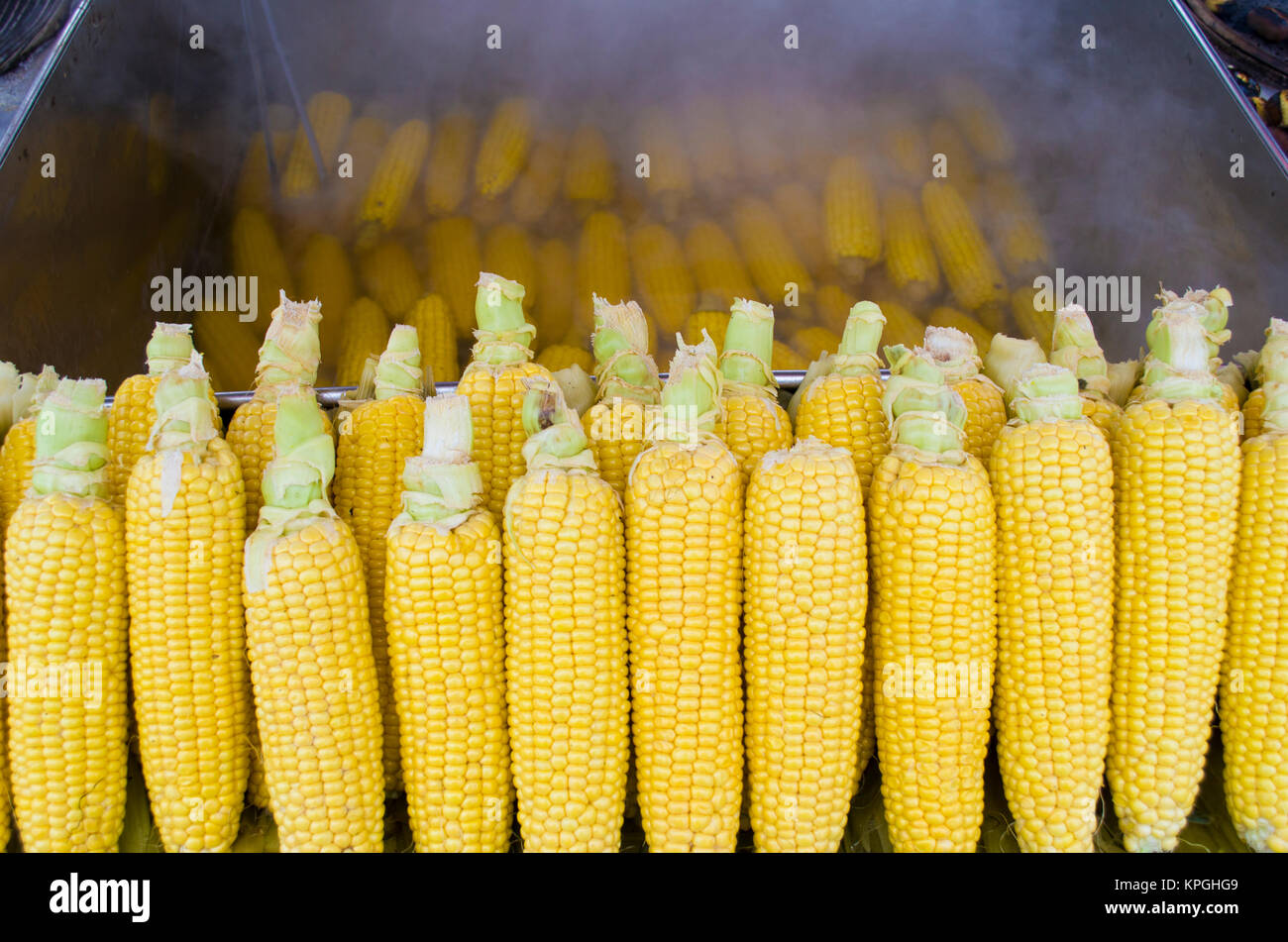 boiled corn corn maize snack street tastes Stock Photo - Alamy