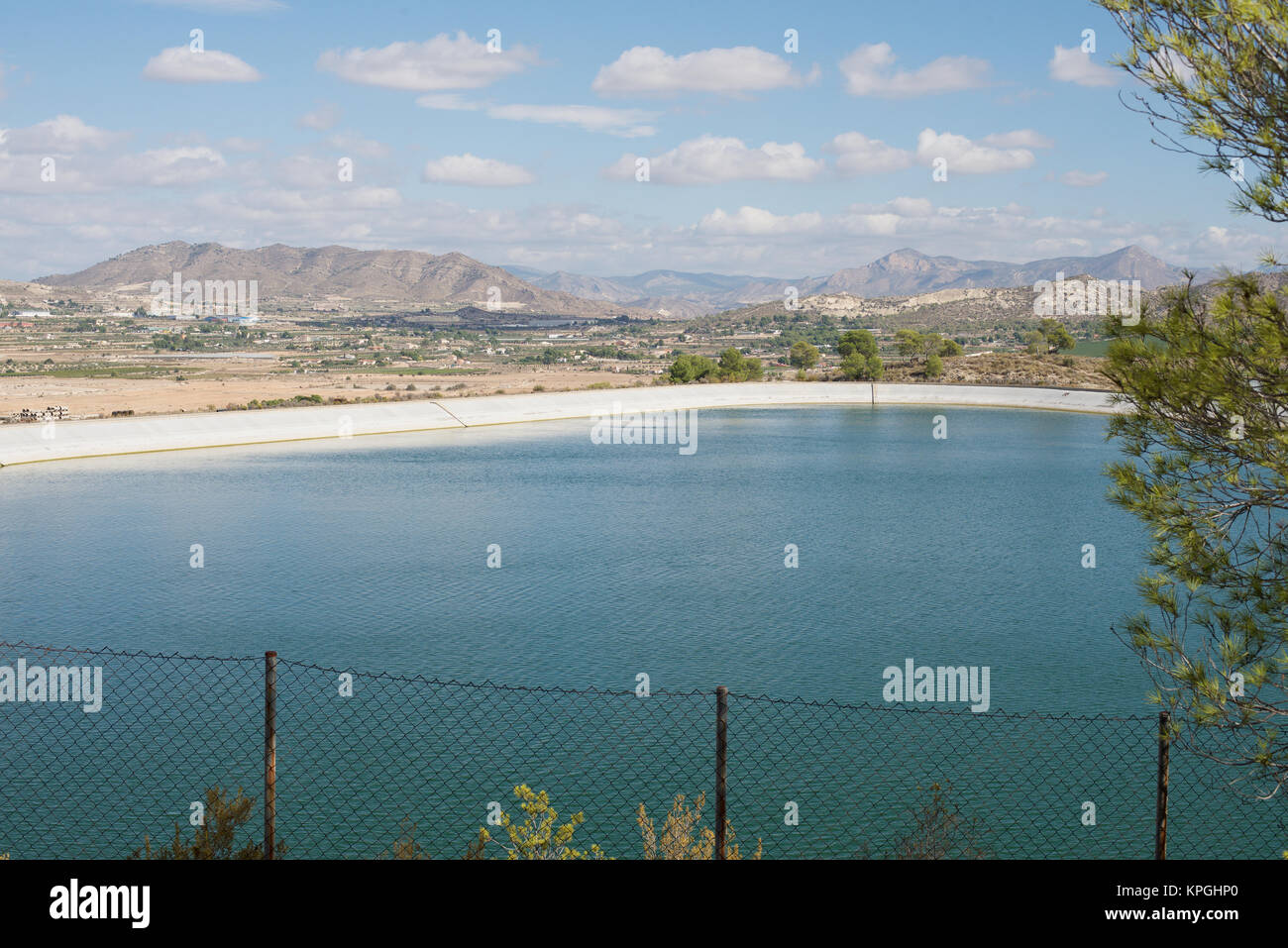 Reservoir with water supply - Alicante Province in Spain Stock Photo ...