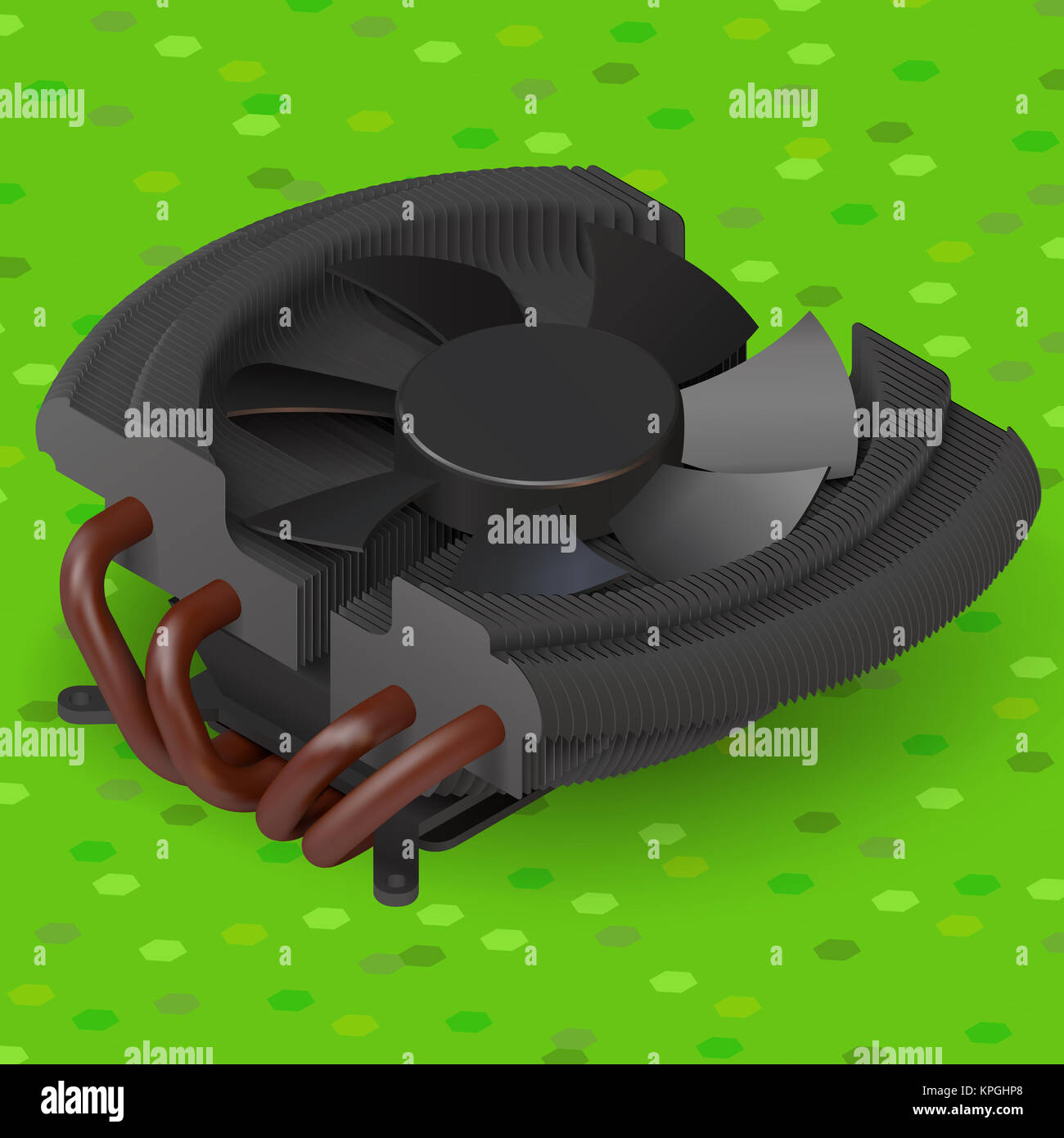 fan cooler compurer component isometric Stock Photo - Alamy