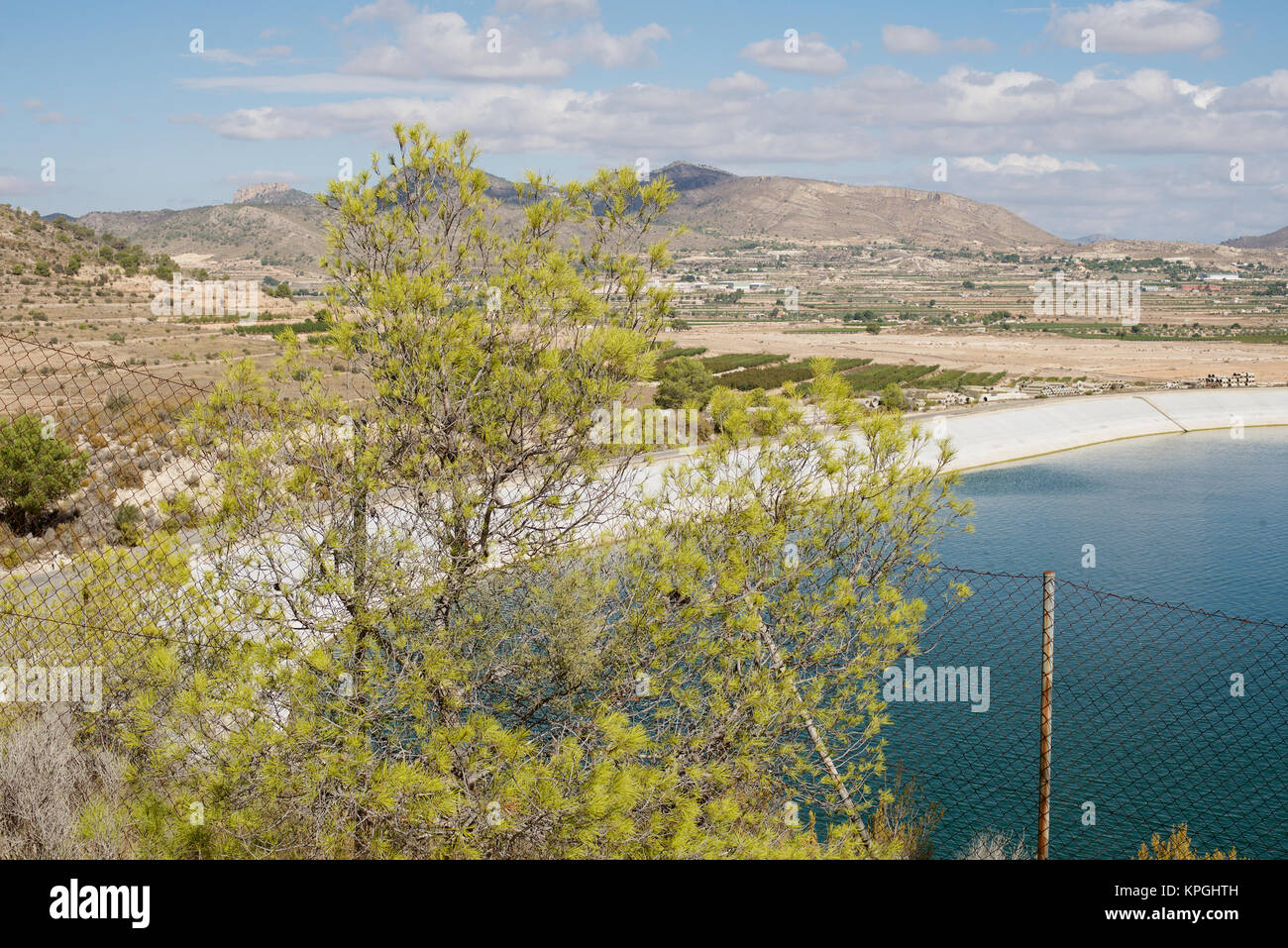 Reservoir with water supply - Alicante Province in Spain Stock Photo ...