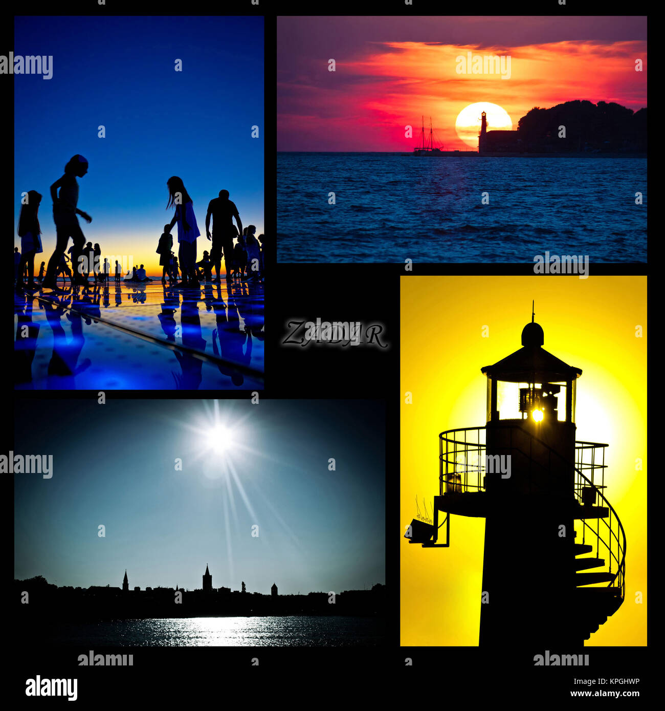 City of Zadar tourist collage postcard Stock Photo - Alamy