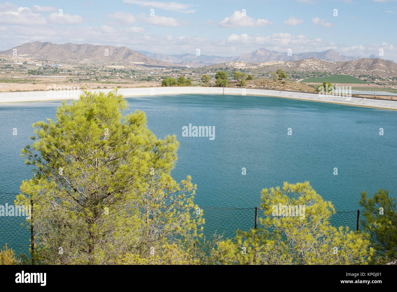 Reservoir with water supply - Alicante Province in Spain Stock Photo ...
