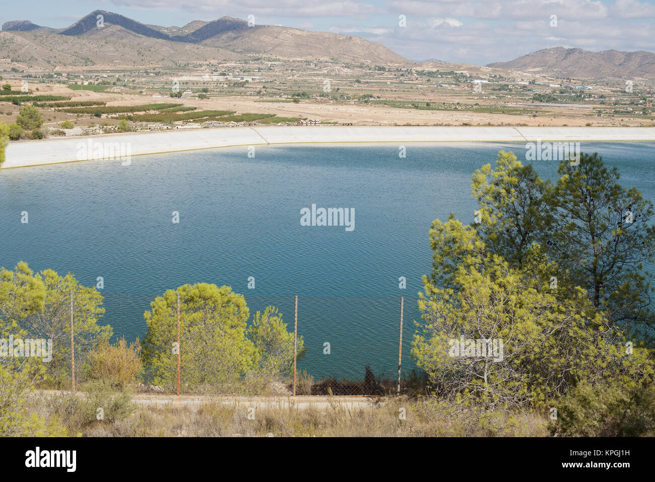 Reservoir with water supply - Alicante Province in Spain Stock Photo ...