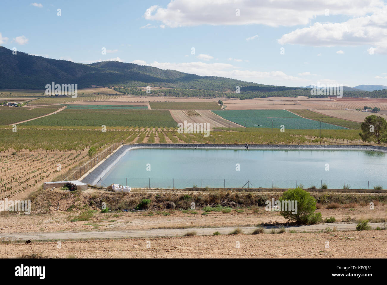 Reservoir with water supply - Alicante Province in Spain Stock Photo ...