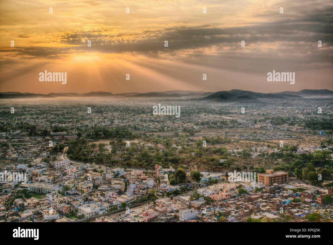 Elevated view of city, Udaipur, India Stock Photo - Alamy